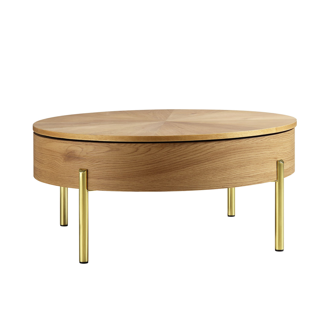 Bohdi Oak Round Rotating Coffee Table | daals