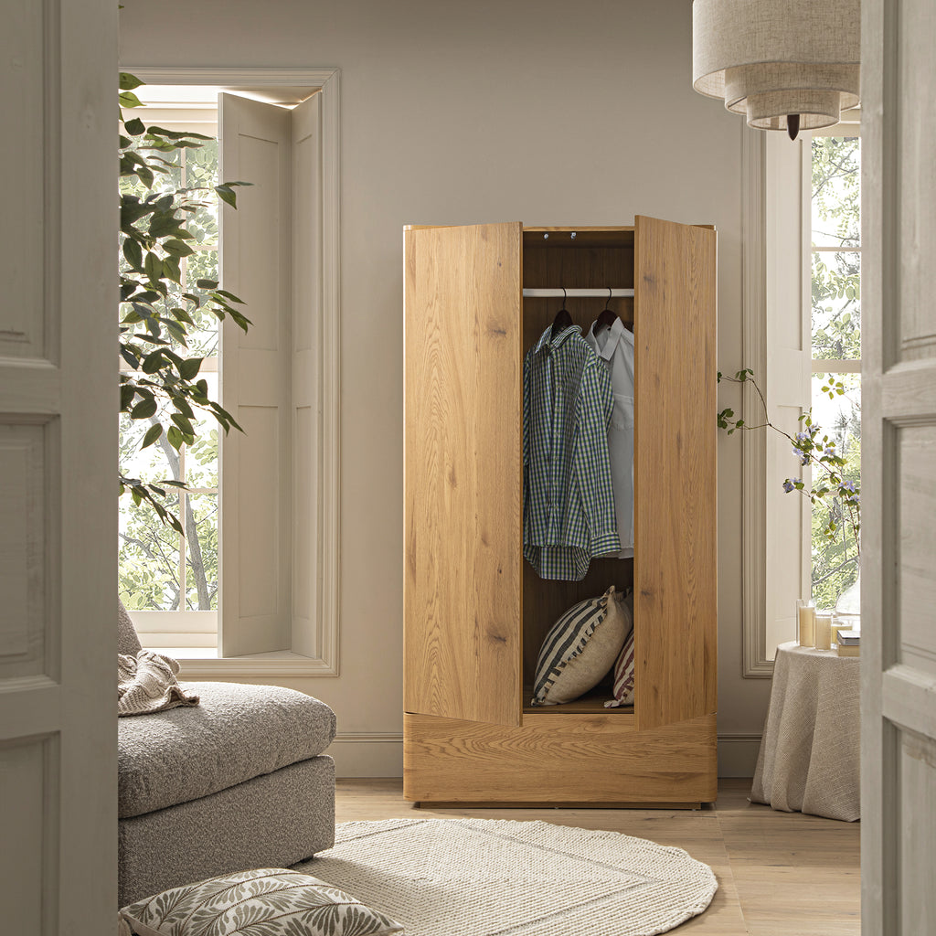 Agnes Curved Edge Double Wardrobe, Natural | daals