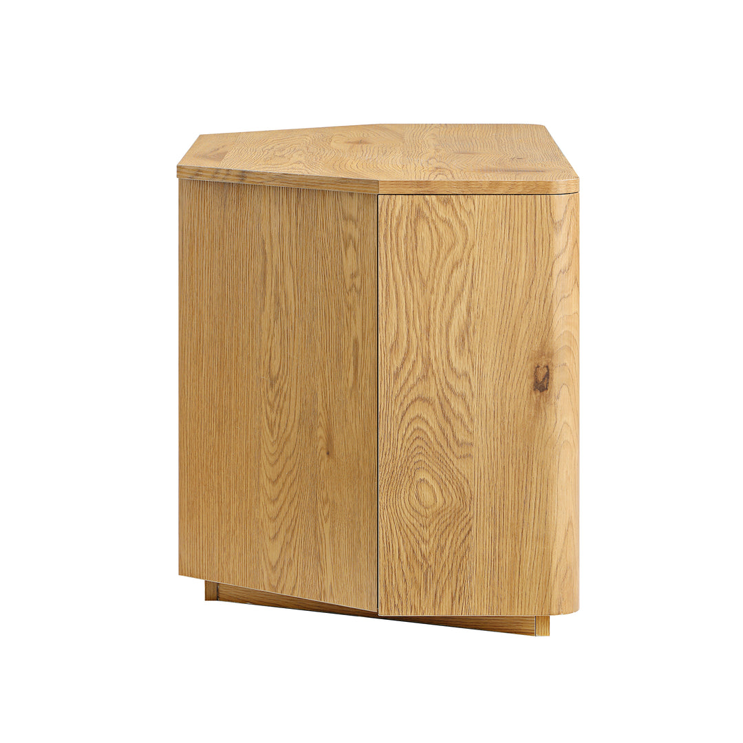 Agnes Curved Edge Corner TV Unit, Natural | daals