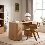Agnes Curved Edge Desk with Storage, Natural | daals