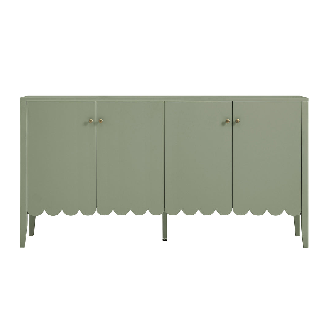 Henley Scalloped Edge 150cm Wide Sideboard, Sage Green | daals