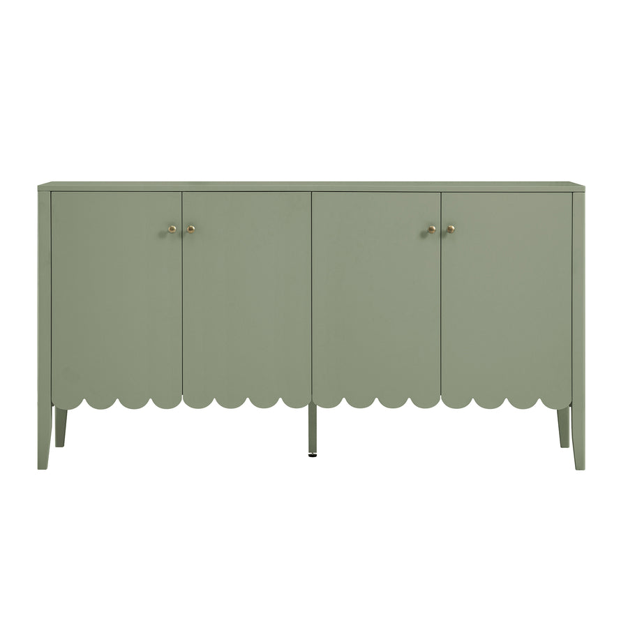 Henley Scalloped Edge 150cm Wide Sideboard, Sage Green | daals