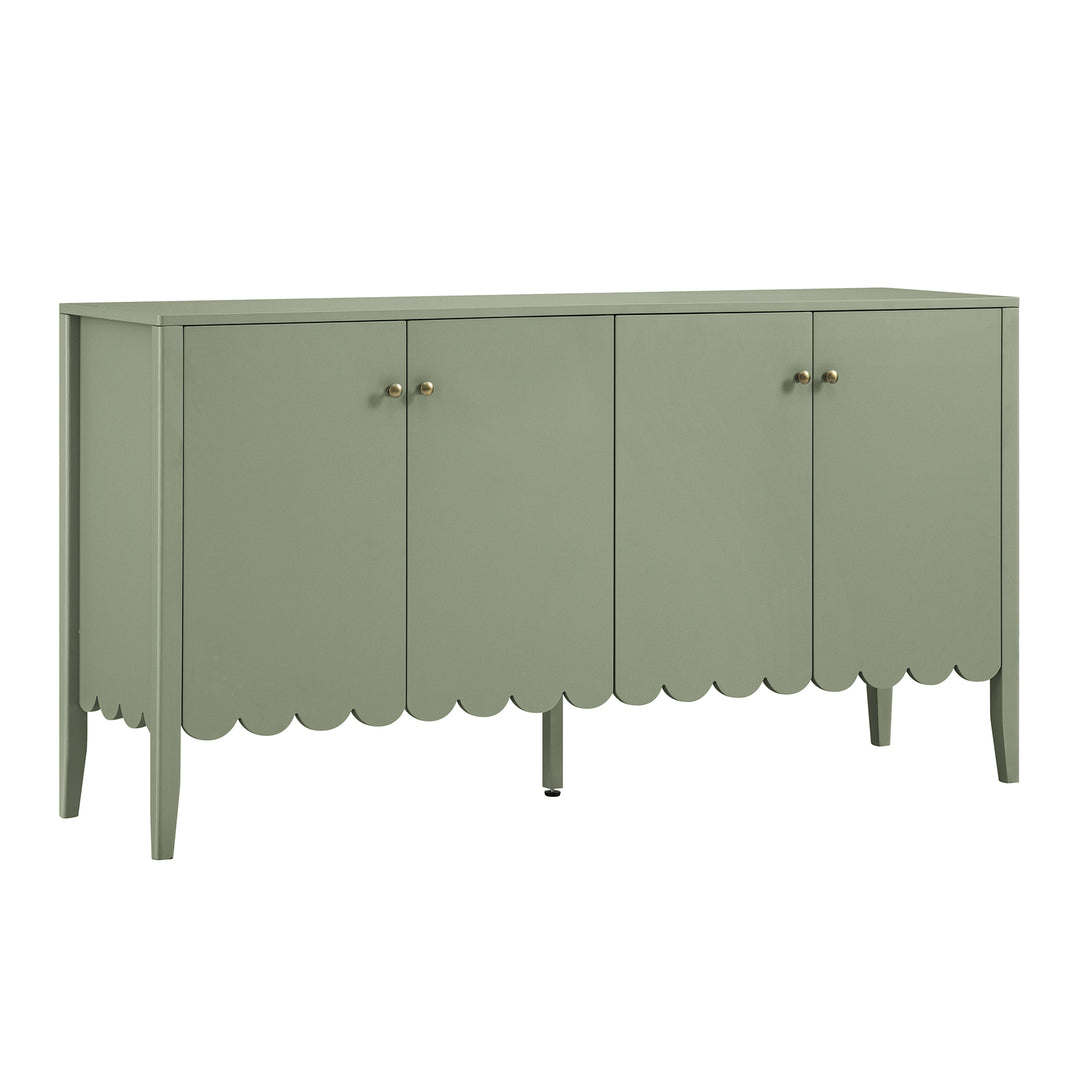 Henley Scalloped Edge 150cm Wide Sideboard, Sage Green | daals