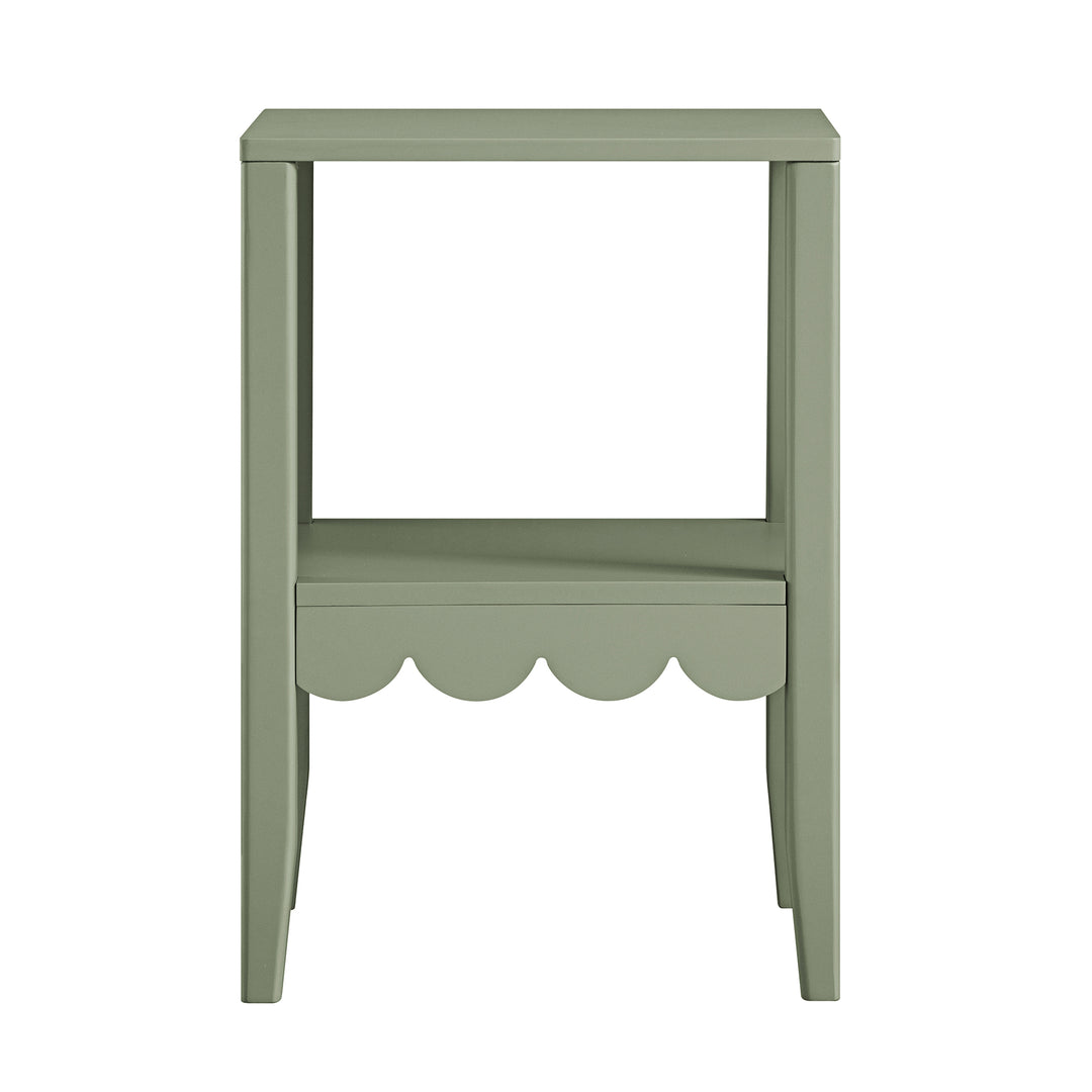 Henley Scalloped Edge Side Table, Sage Green | daals