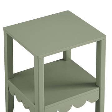 Henley Scalloped Edge Side Table, Sage Green | daals