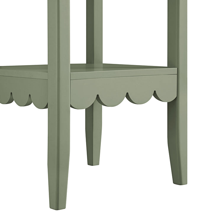 Henley Scalloped Edge Side Table, Sage Green | daals