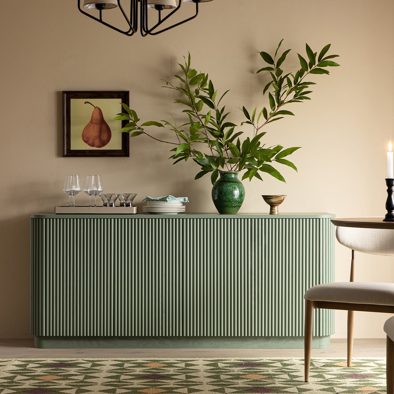 Maru Large 4-Door Sideboard, Sage Green | daals