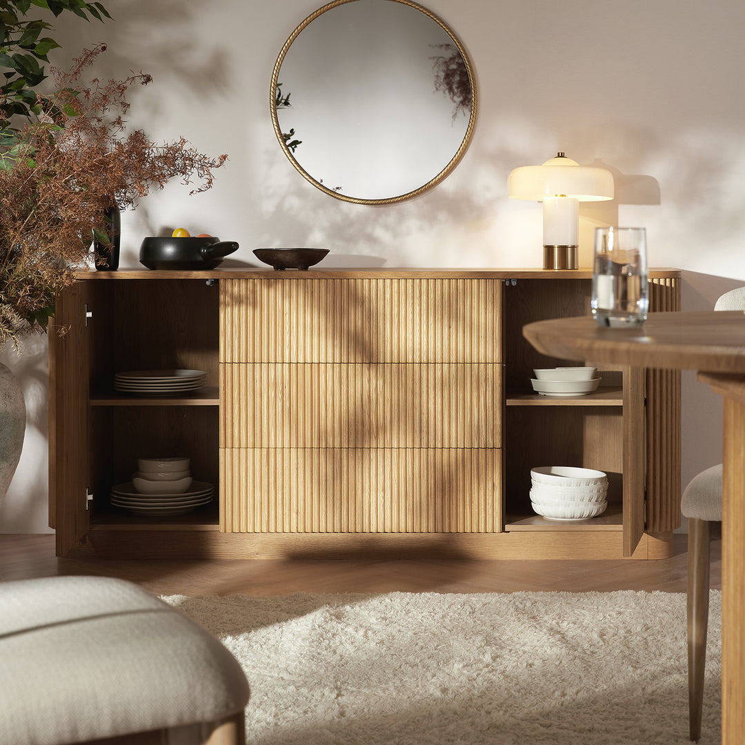 Maru Large 2-Door Sideboard with Drawers, Oak | daals