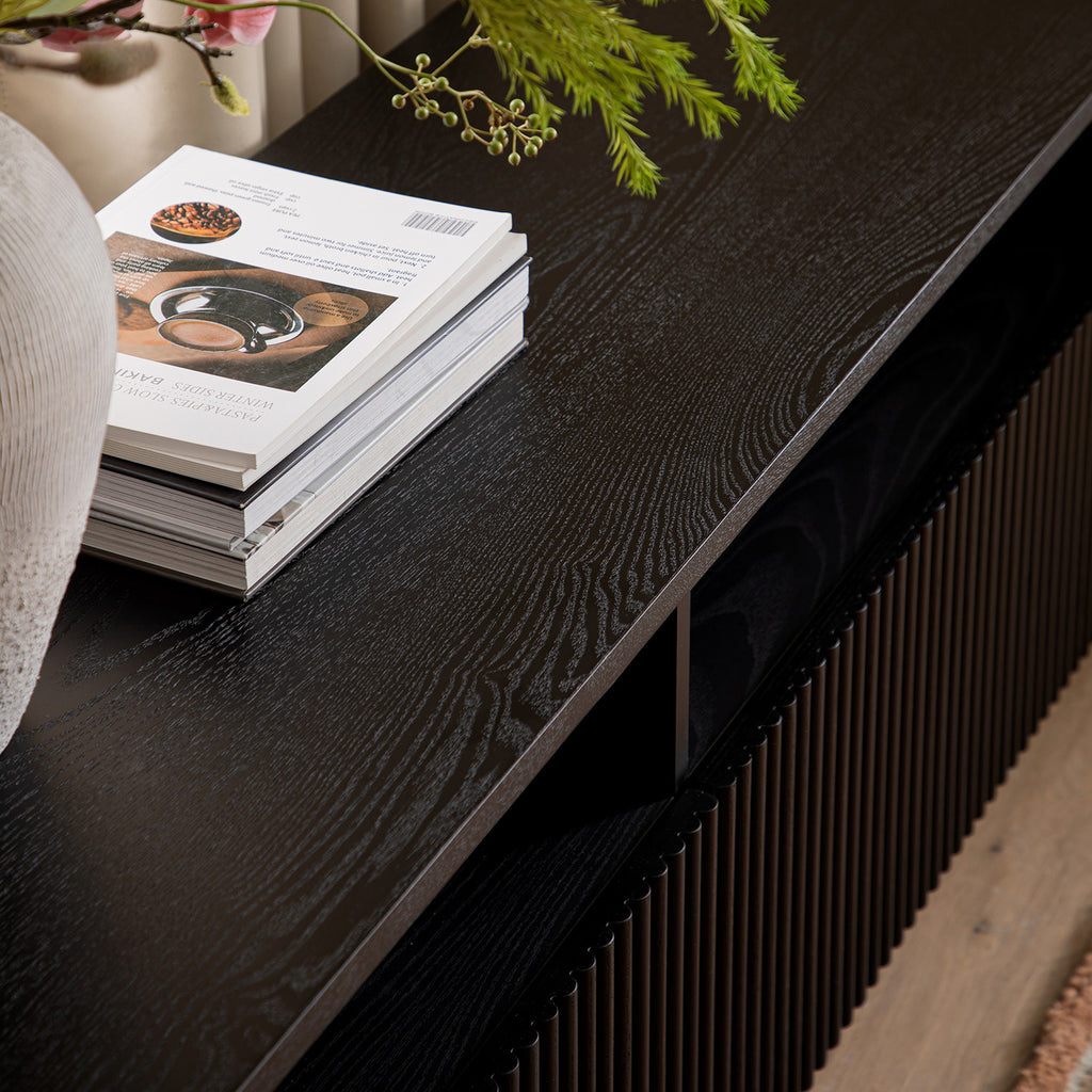 Maru 162cm TV Unit with Drawers, Black | daals