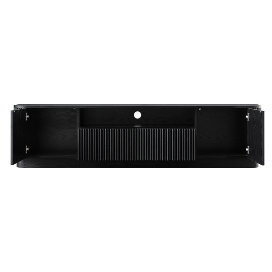Maru 200cm Wide TV Unit with Drawers, Black | daals