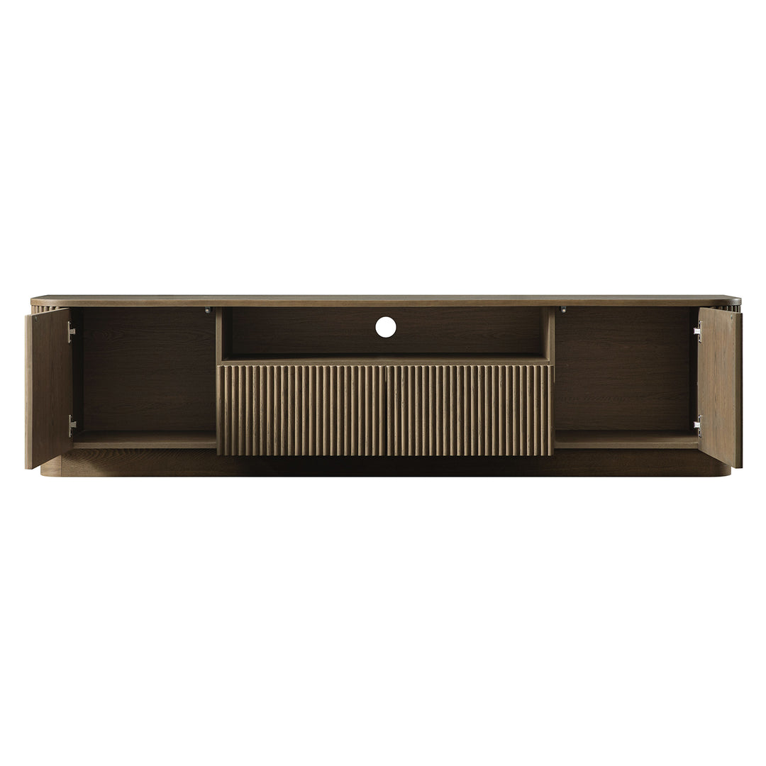 Maru 200cm Wide TV Unit with Drawers, Silver Oak | daals