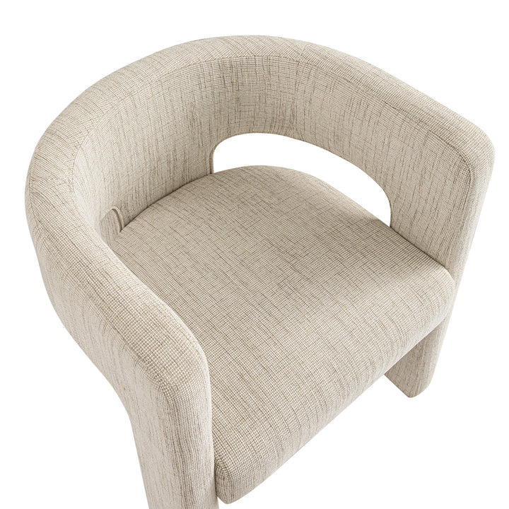 Greenwich Oatmeal & Beige Woven Textured Fabric Dining Chair | daals