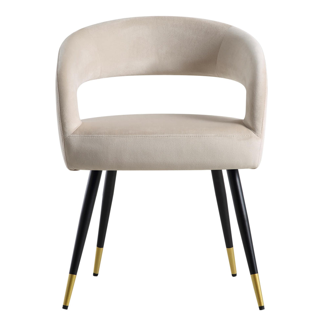 Laurel Wave Champagne Velvet Set of 2 Dining Chairs | daals