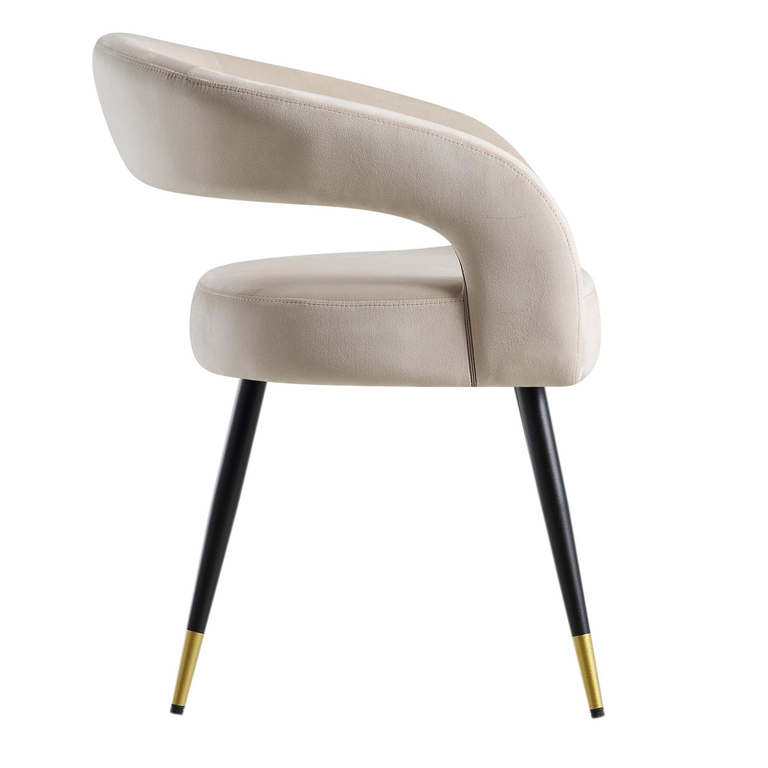 Laurel Wave Champagne Velvet Set of 2 Dining Chairs | daals