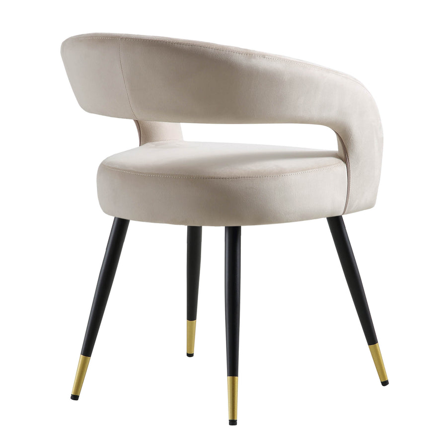 Laurel Wave Champagne Velvet Set of 2 Dining Chairs | daals