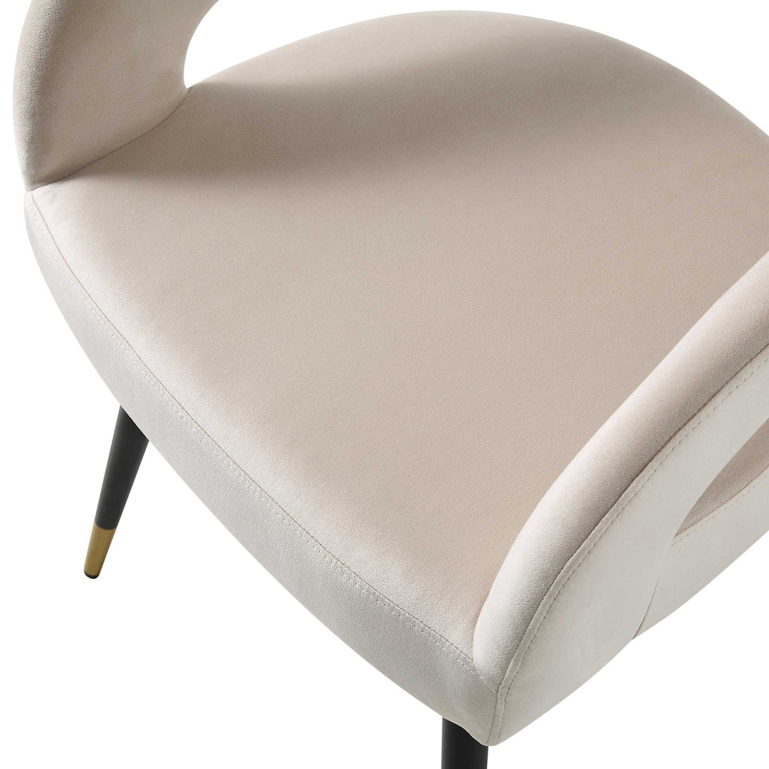 Laurel Wave Champagne Velvet Set of 2 Dining Chairs | daals