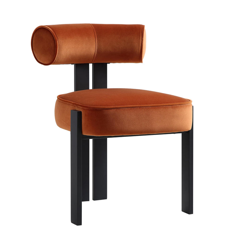 Ophelia Rust Velvet Dining Chair | daals