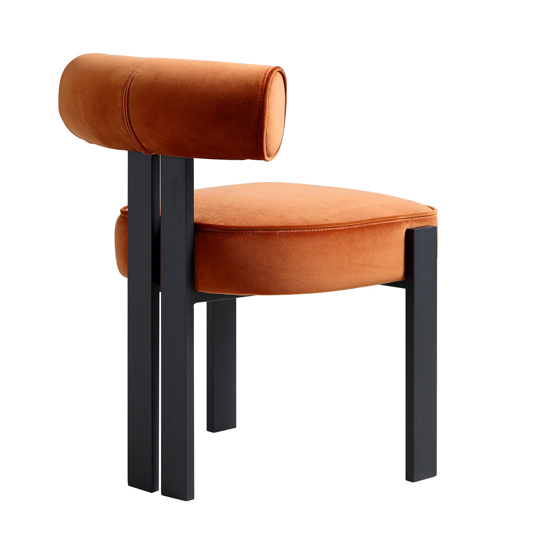 Ophelia Rust Velvet Dining Chair | daals