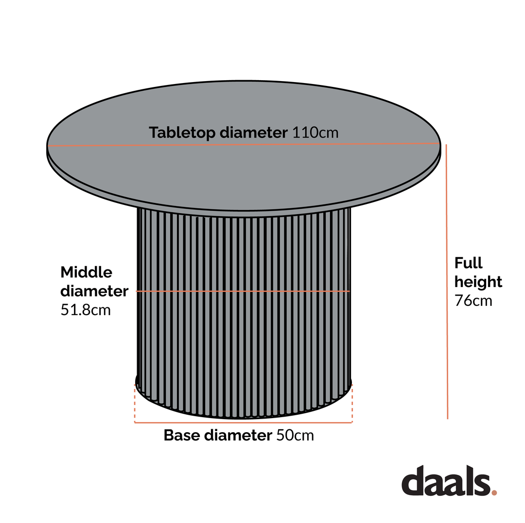 Maru Ceramic Top Oak Pedestal Round Dining Table | daals