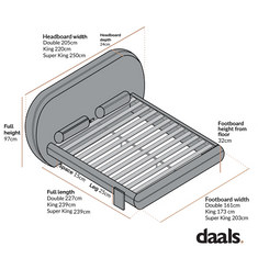 Elystan Oval Headboard Upholstered Bed, Warm Beige Fabric | daals
