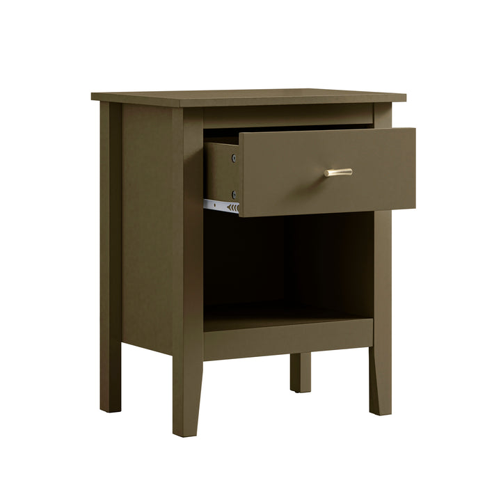 Oakham 1-Drawer Bedside Table, Olive Grove | daals