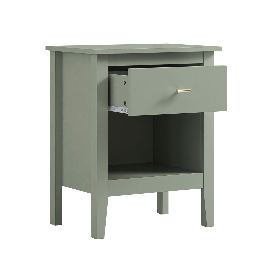 Oakham 1-Drawer Bedside Table, Desert Sage | daals