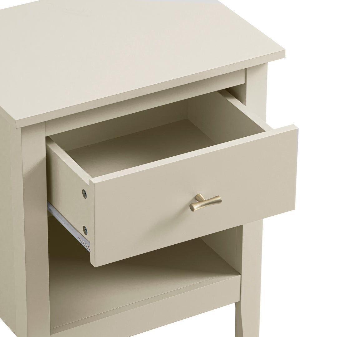 Oakham 1-Drawer Bedside Table, Shaded White | daals