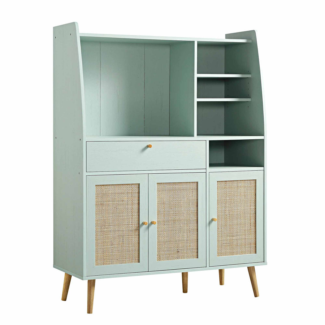 Frances Woven Rattan Kitchen Cabinet, Mint | daals