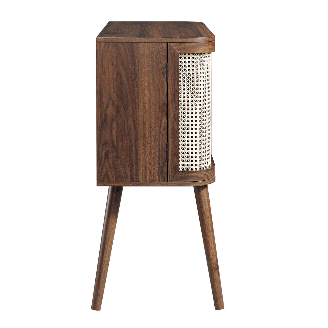 Izzy Curved Rattan 2-Door Buffet Sideboard, Walnut | daals
