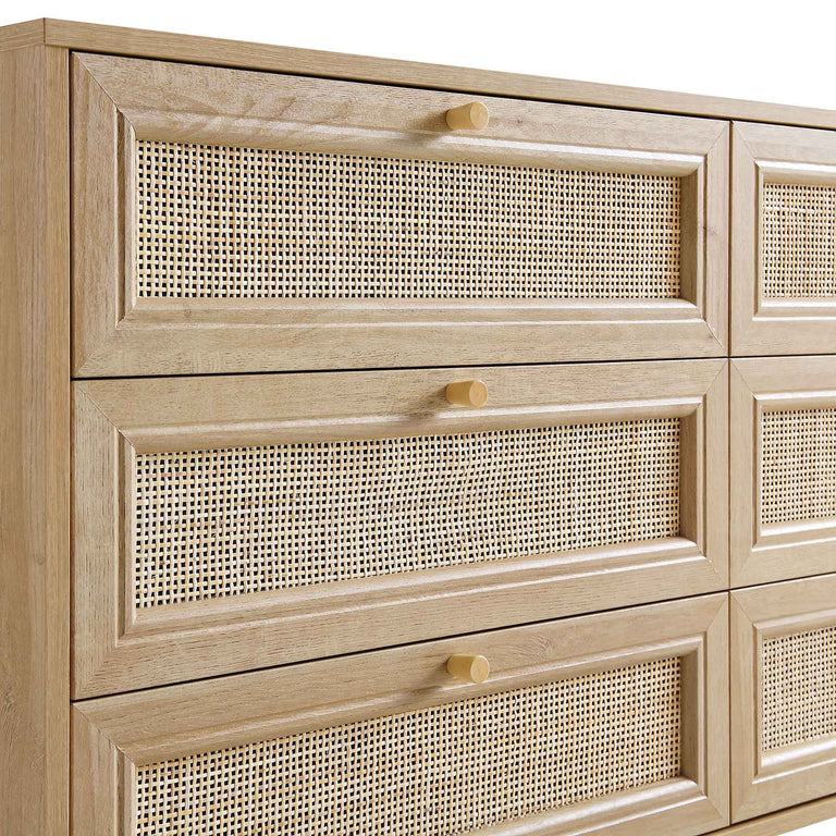 Frances Woven Rattan Chest of 6 Drawers, Natural | daals