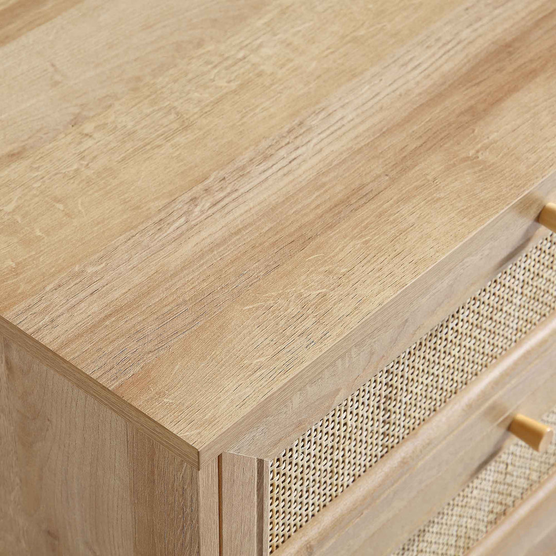 Frances Woven Rattan Chest of 6 Drawers, Natural | daals