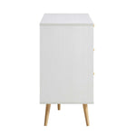 Frances Woven Rattan Chest of 6 Drawers, White | daals