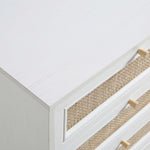 Frances Woven Rattan Chest of 6 Drawers, White | daals