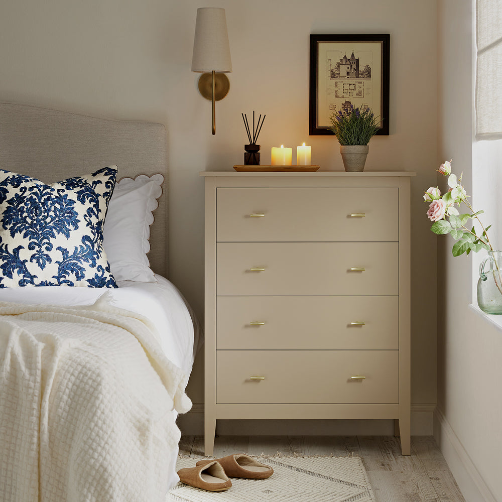 Oakham Chest of 4 Drawers, Deep Greige | daals