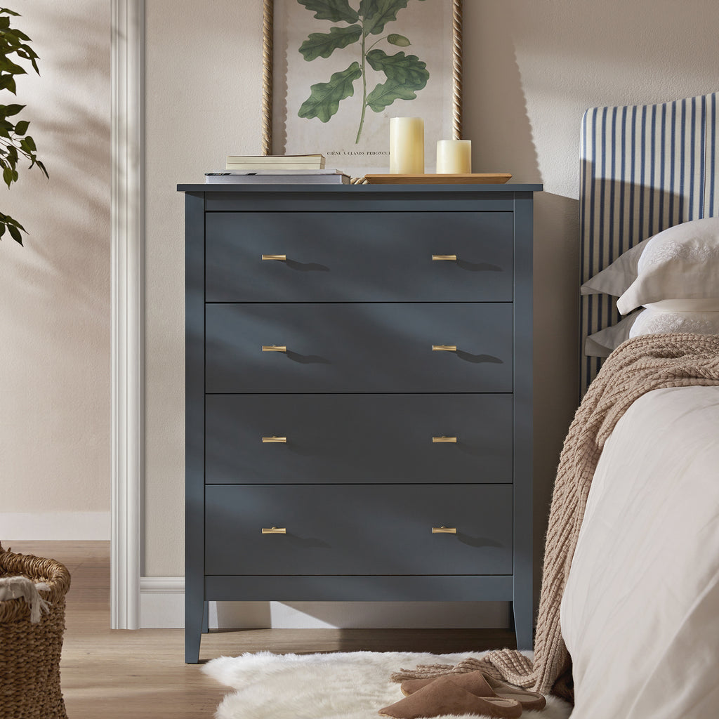 Oakham Chest of 4 Drawers, Stormy Blue | daals