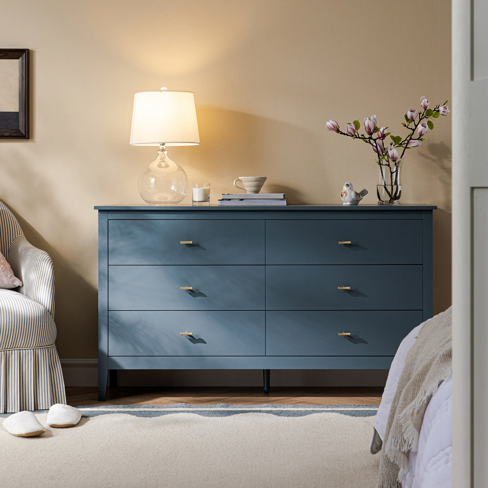 Oakham Chest of 6 Drawers, Stormy Blue | daals