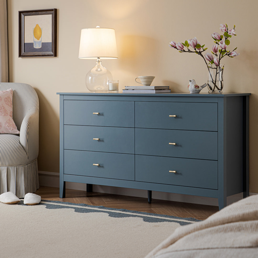 Oakham Chest of 6 Drawers, Stormy Blue | daals