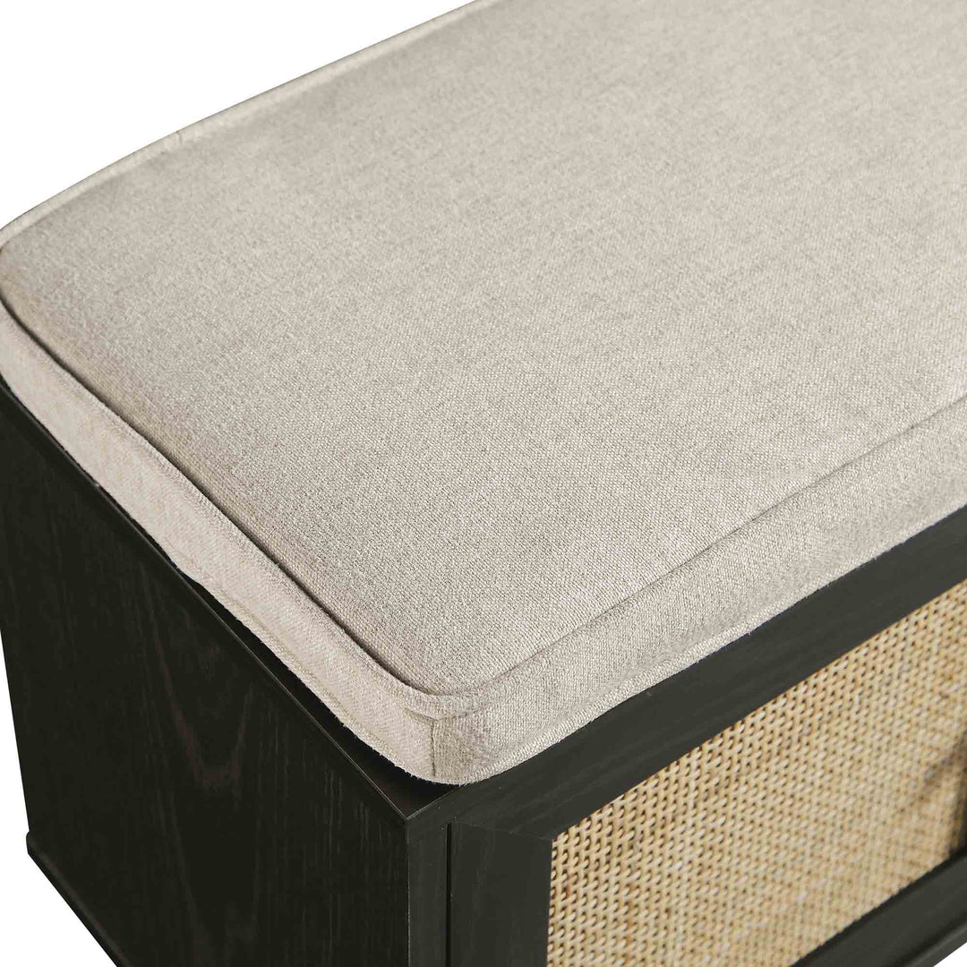 Frances Woven Hallway Unit with Cushion, Black | daals