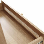 Frances Woven Rattan Standing Dressing Table with Mirror, Natural | daals