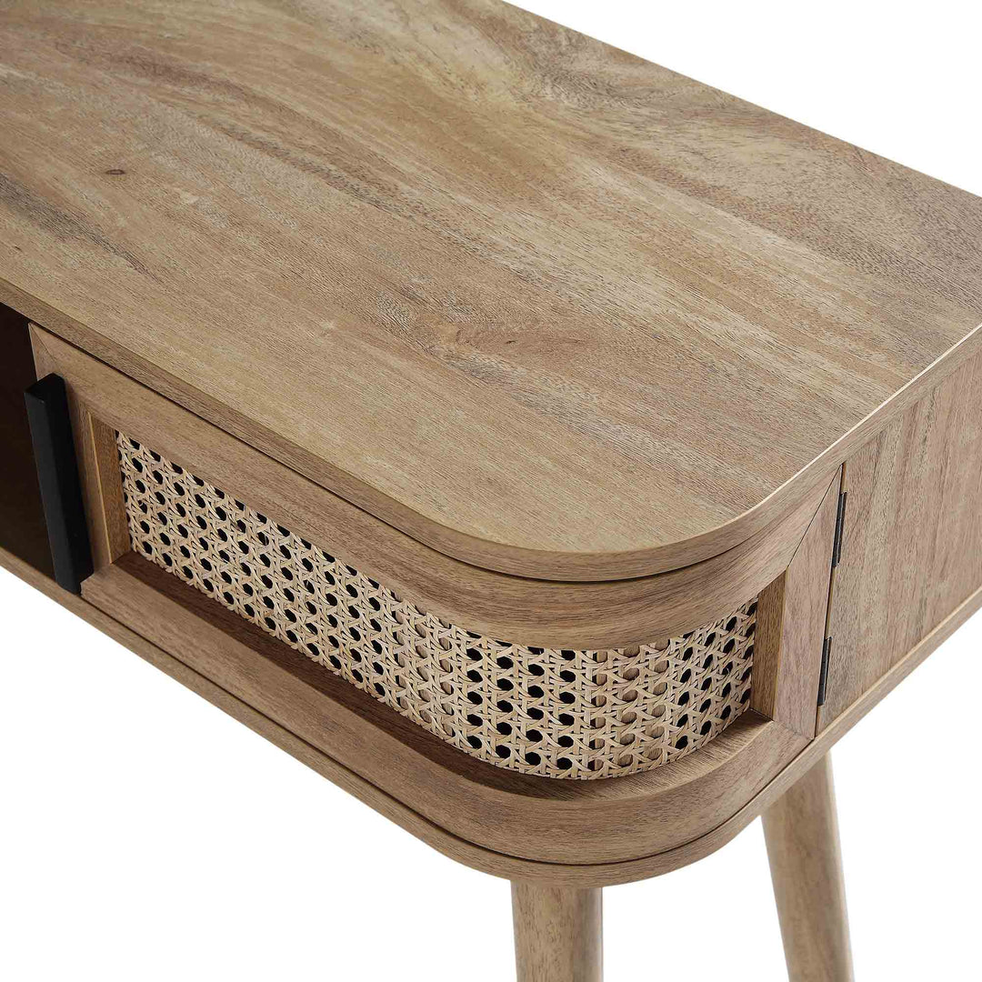 Izzy Curved Rattan 2-Door Table, Natural | daals