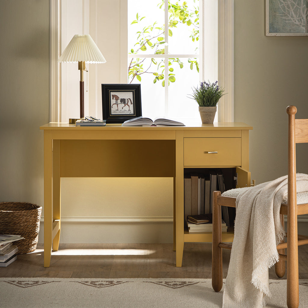 Oakham Writing Desk, Rattan Yellow | daals