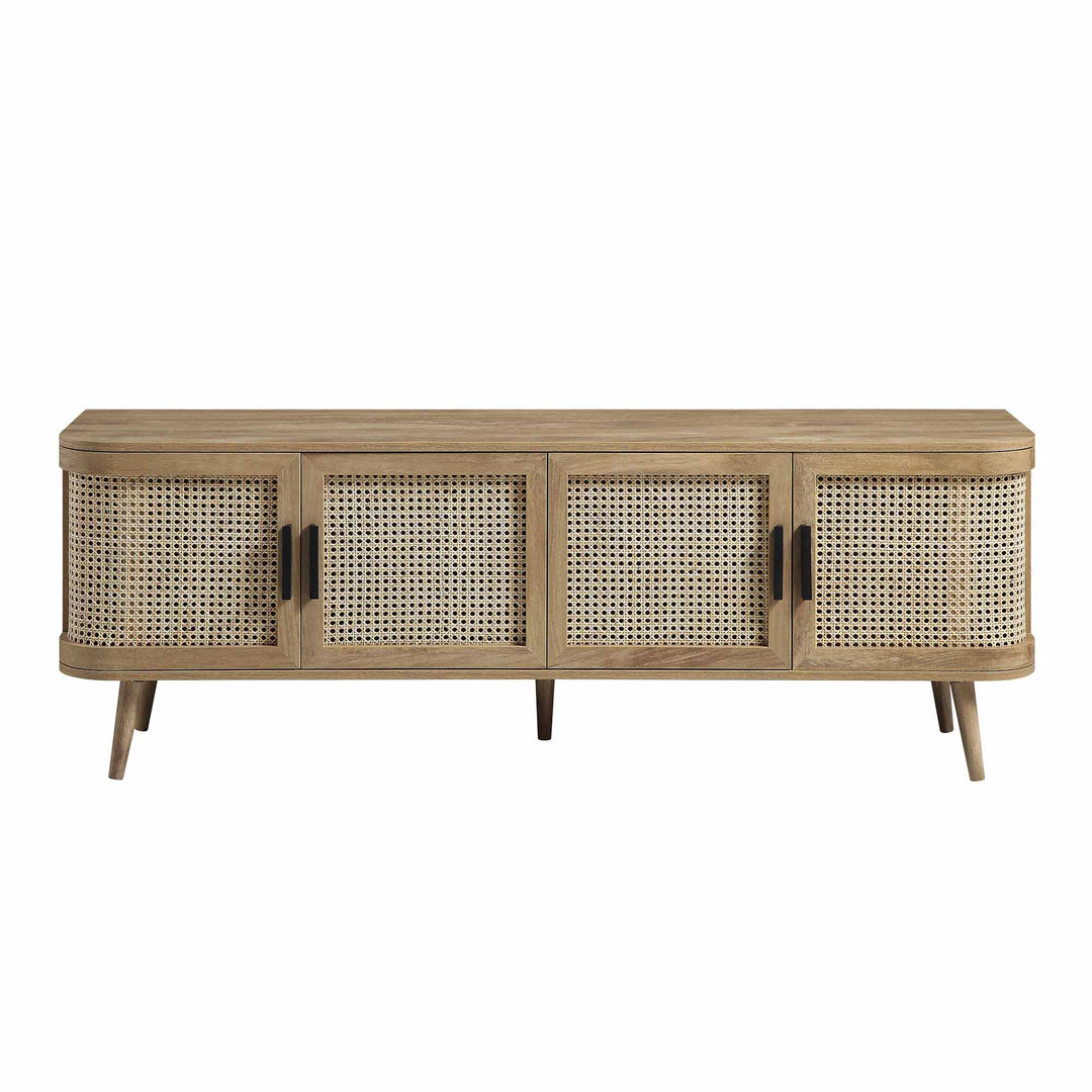 Izzy Curved Rattan 160cm Wide TV Unit, Natural | daals