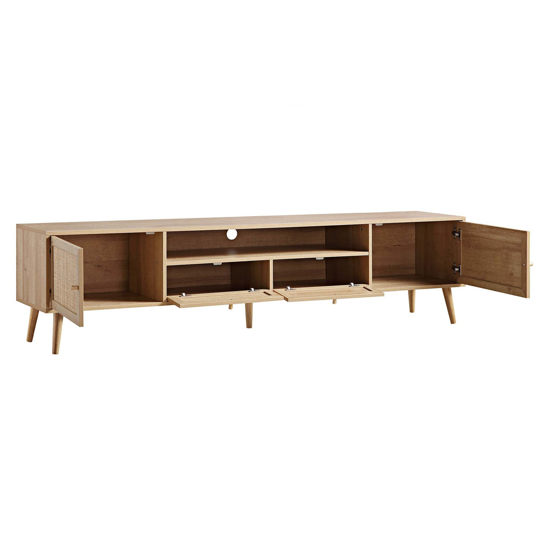 Frances Woven Rattan 200cm Wide TV Unit, Natural | daals