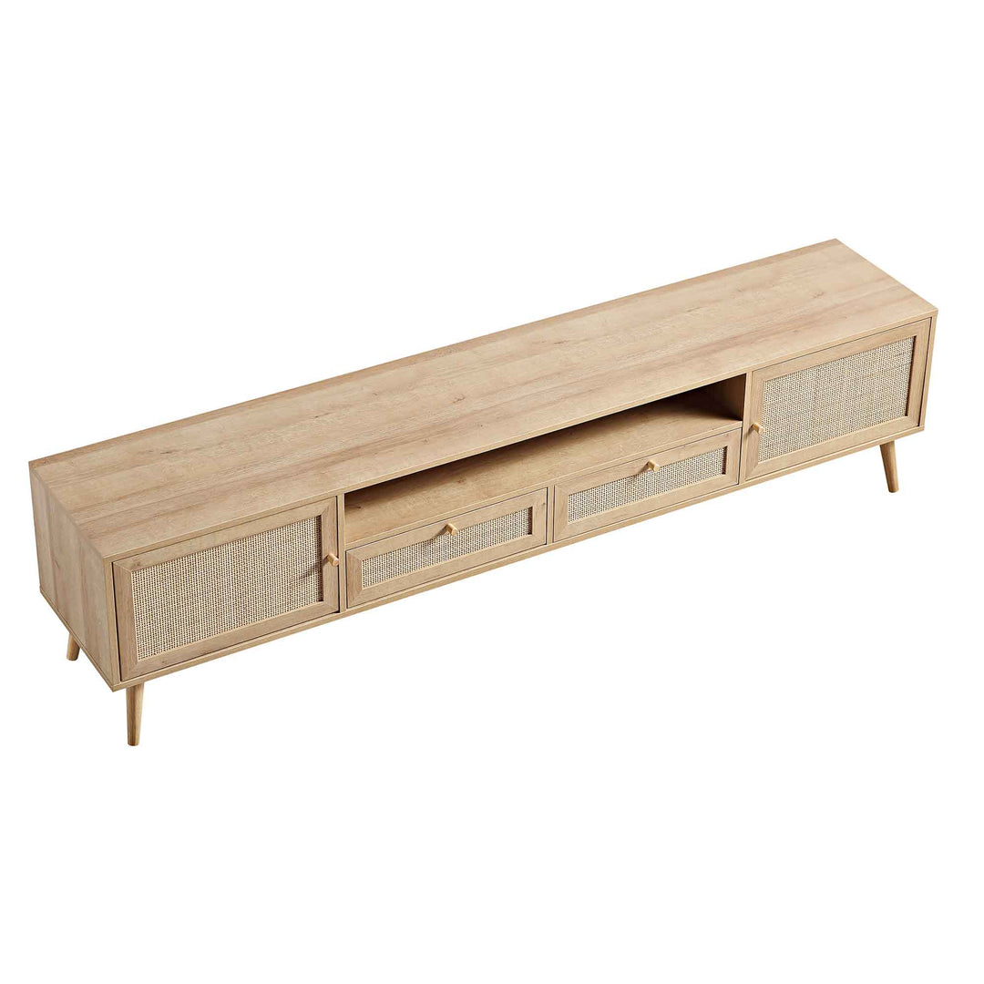 Frances Woven Rattan 200cm Wide TV Unit, Natural | daals
