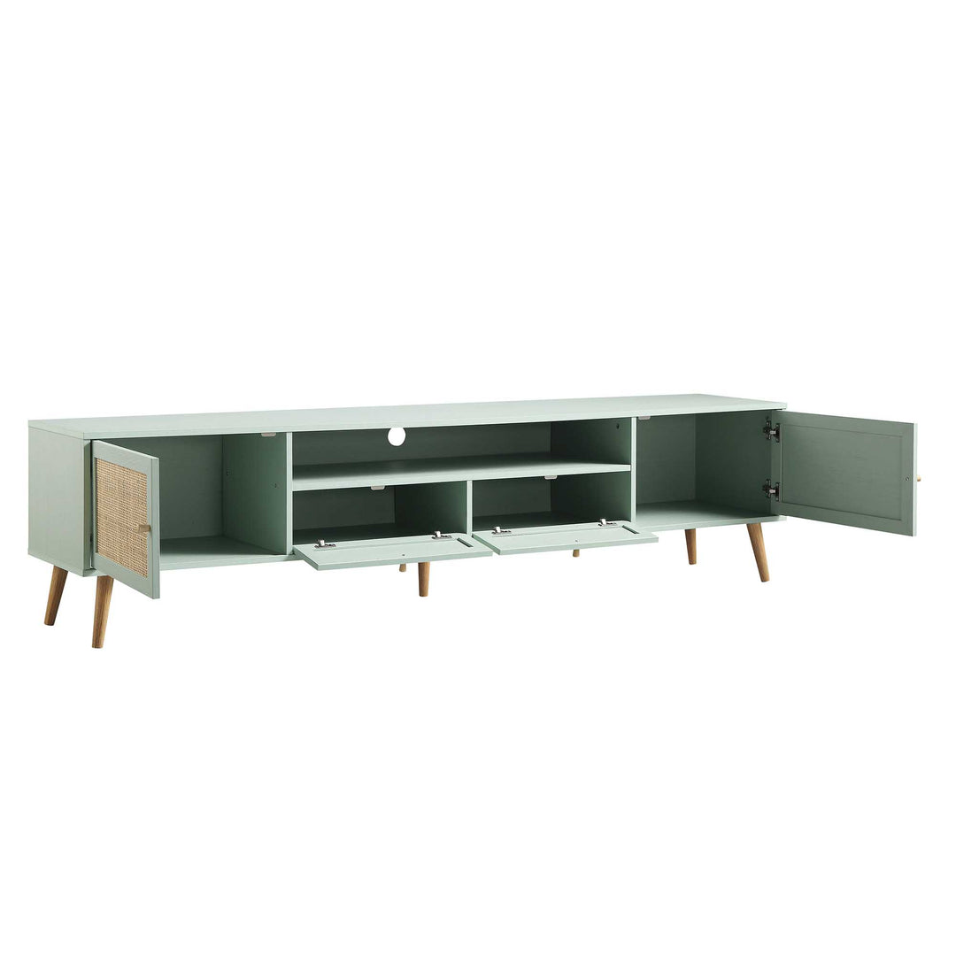 Frances Woven Rattan 200cm Wide TV Unit, Mint | daals