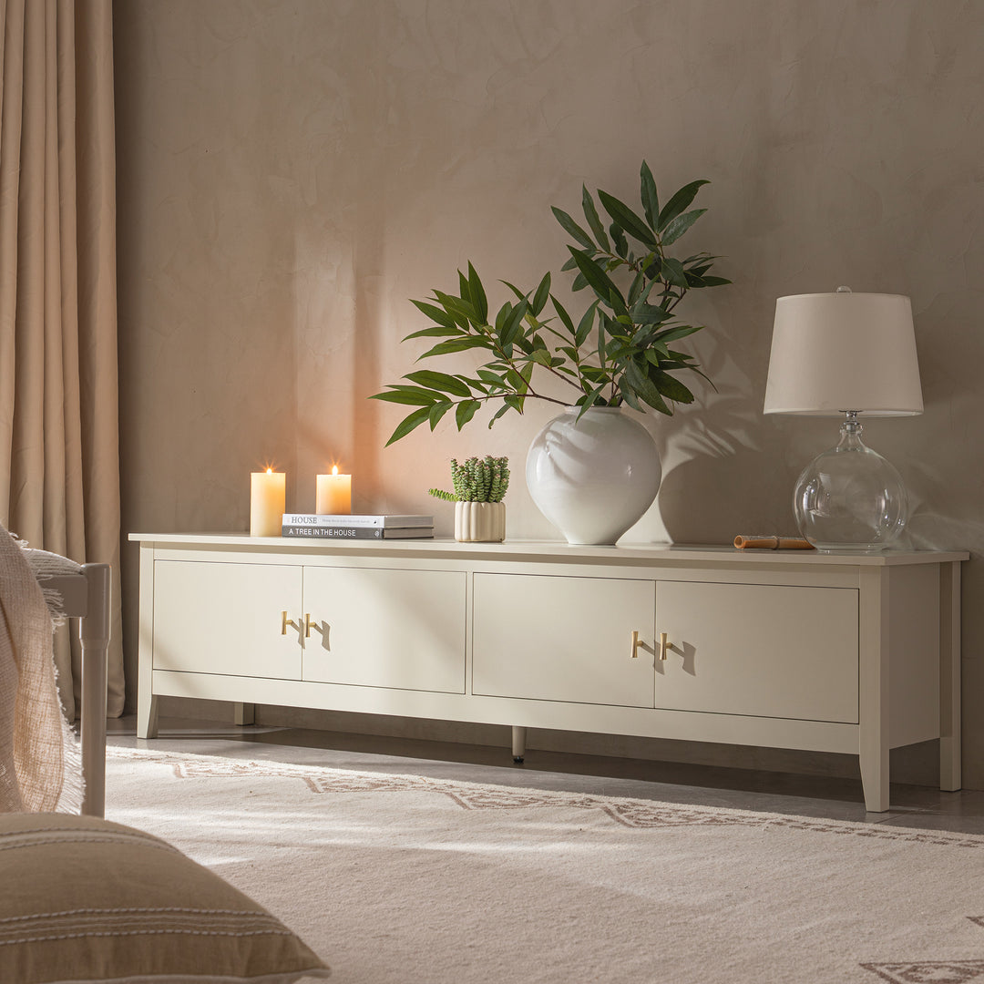 Oakham 180cm Wide TV Unit, Shaded White | daals