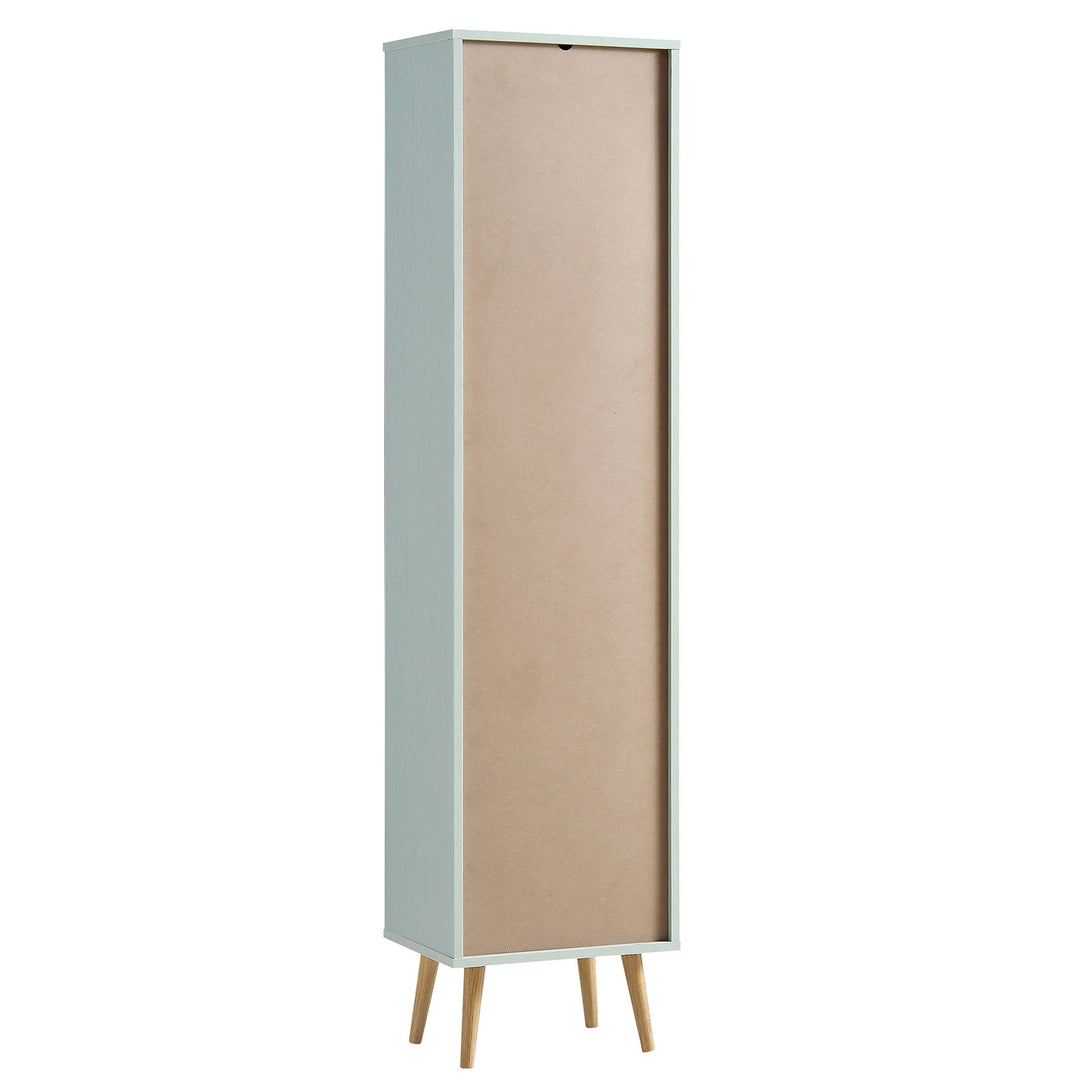 Frances Woven Rattan Tallboy Bathroom Unit, Mint Green | daals