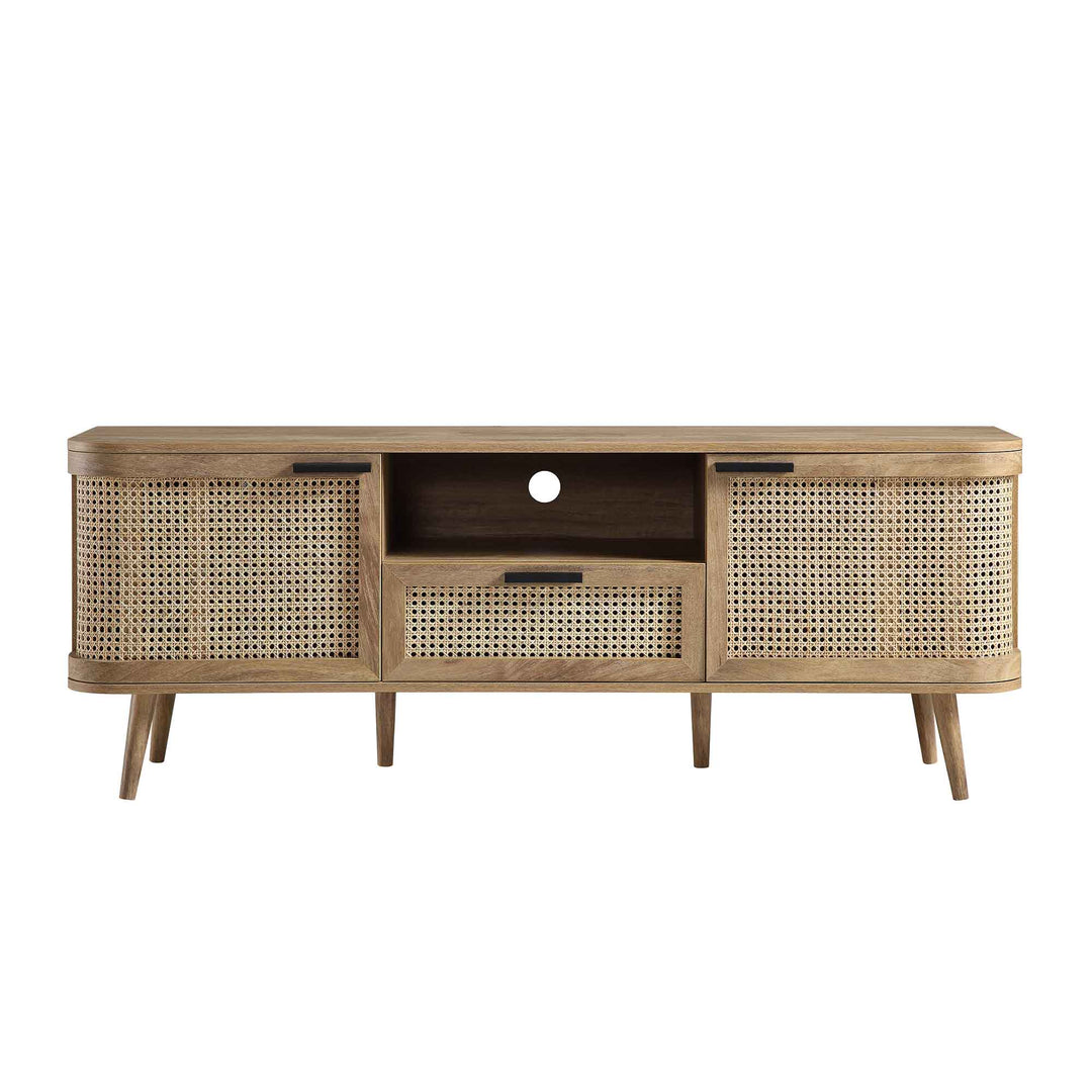 Izzy Curved Rattan 150cm TV Unit, Natural | daals