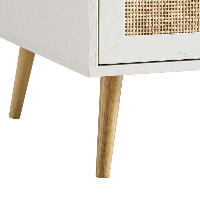 Frances Woven Rattan Compact Double Wardrobe, White | daals