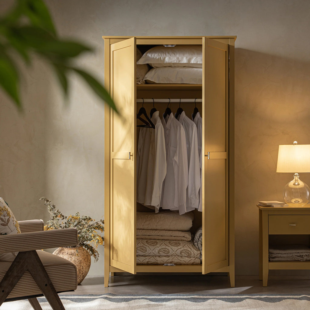 Oakham Double Wardrobe, Rattan Yellow | daals